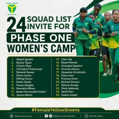Nigeria Cricket Federation Invites 24 Players for Phase One of Women’s ...