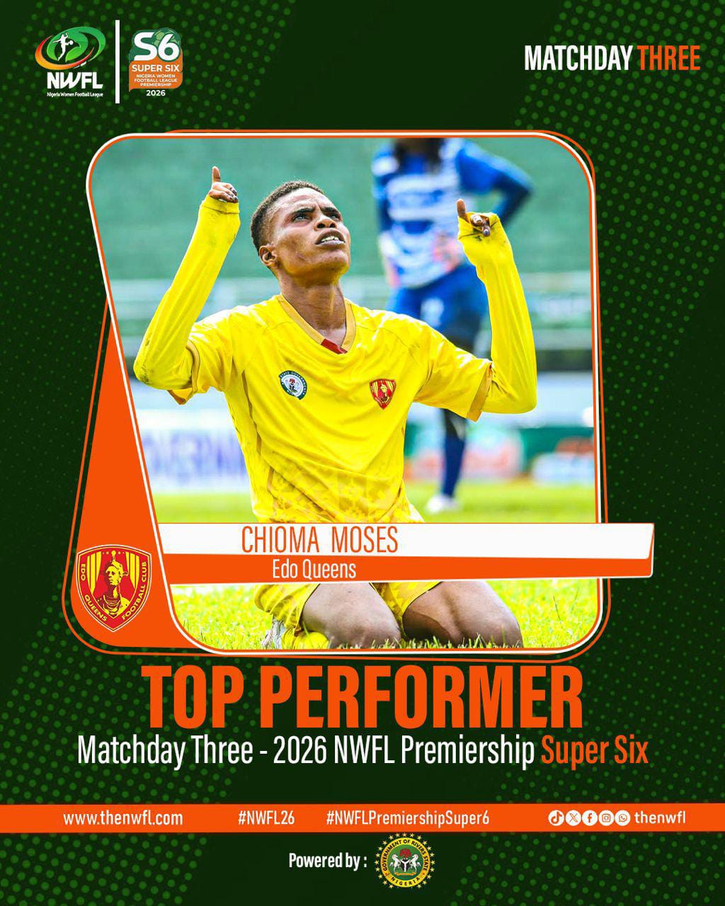 Chioma Moses Crowned Fans’ Player of the Matchday After Dominant NWFL ...